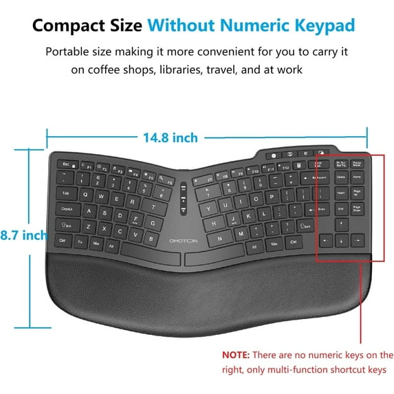 PYYAN-Ergonomic Wireless Split Keyboard Compatible with Windows only ...