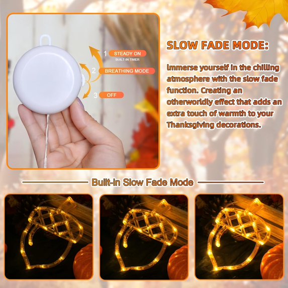 PYYAN-Fall Decor Window Lights 2025 Thanksgiving Decorations Acorn ...