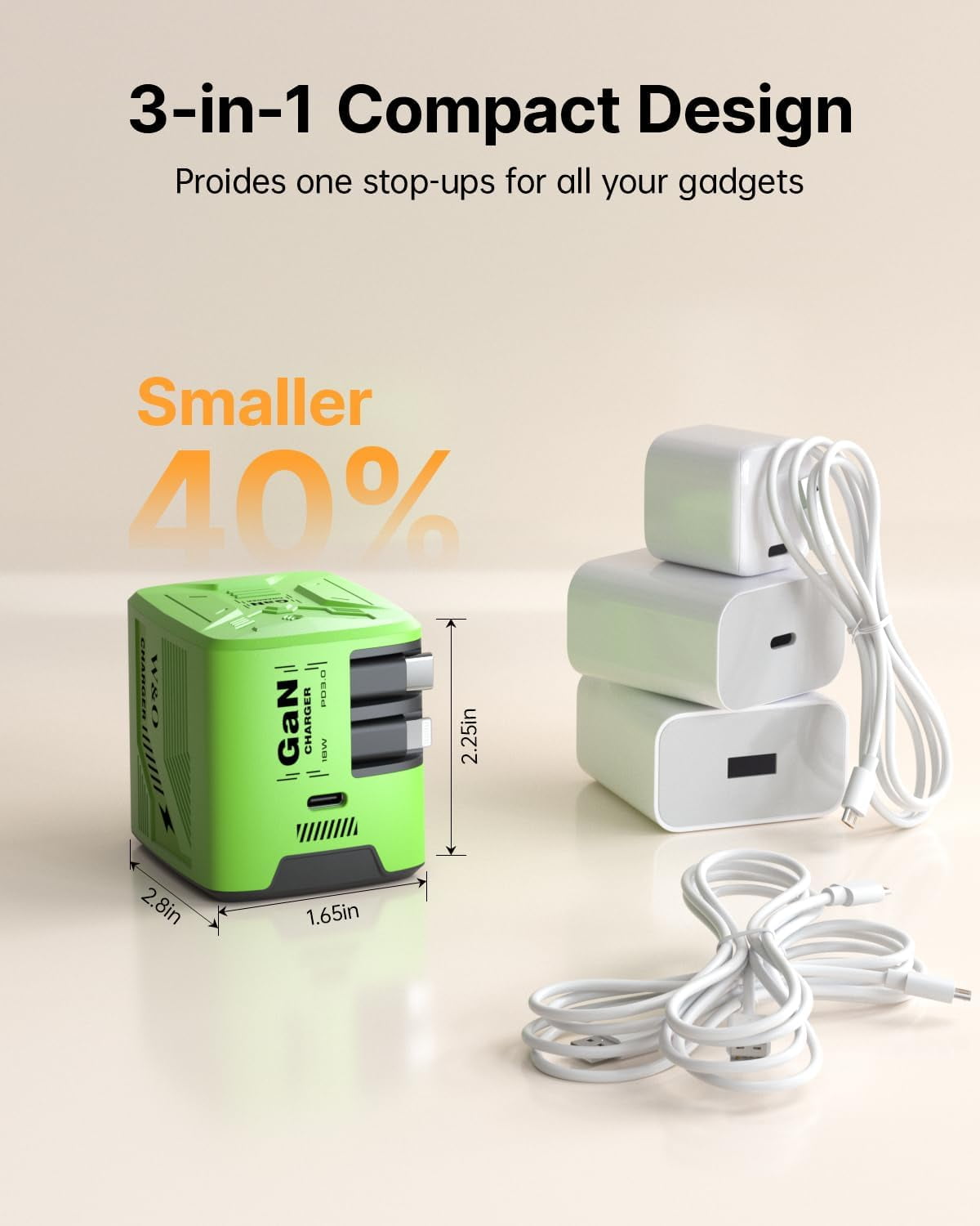 PYYAN-Fast Charger for iPhone17/16/15,60W gan Charger,Retractable Phone ...