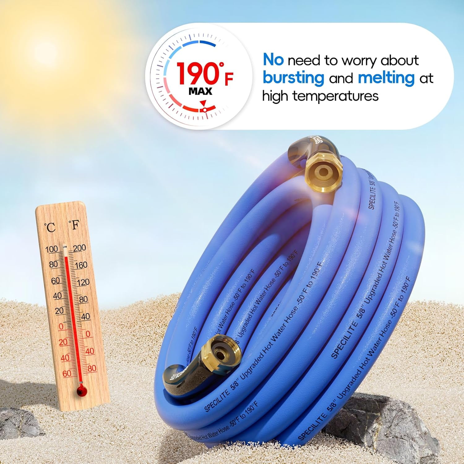 PYYAN-Female to Female Hot/Cold Garden Water Hose 15 ft x 5/8 Inch for ...