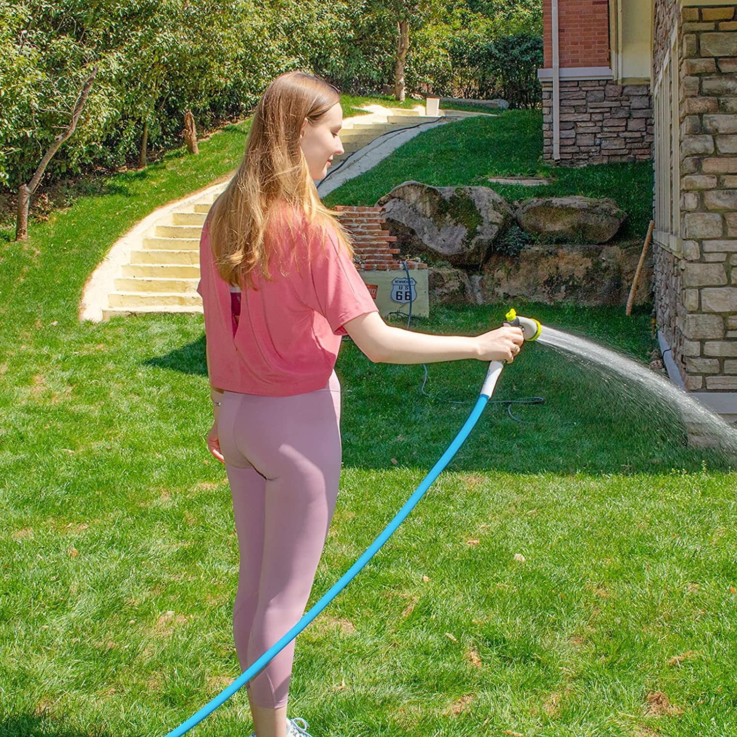 PYYAN-Fevone Garden Hose 12 ft., Lightweight Hybrid Water Hose ...