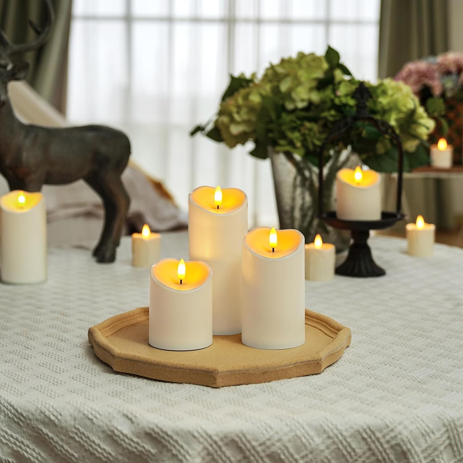 PYYAN-Flameless Candles with Timer and Remote Control, Battery Operated ...