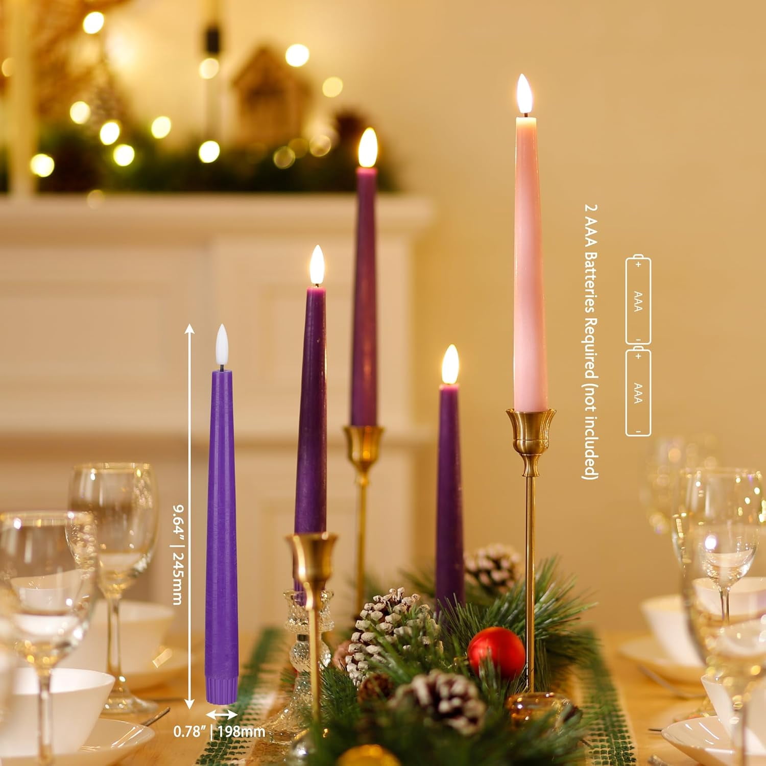 PYYAN-Flamelss Advent Candles, 9.6