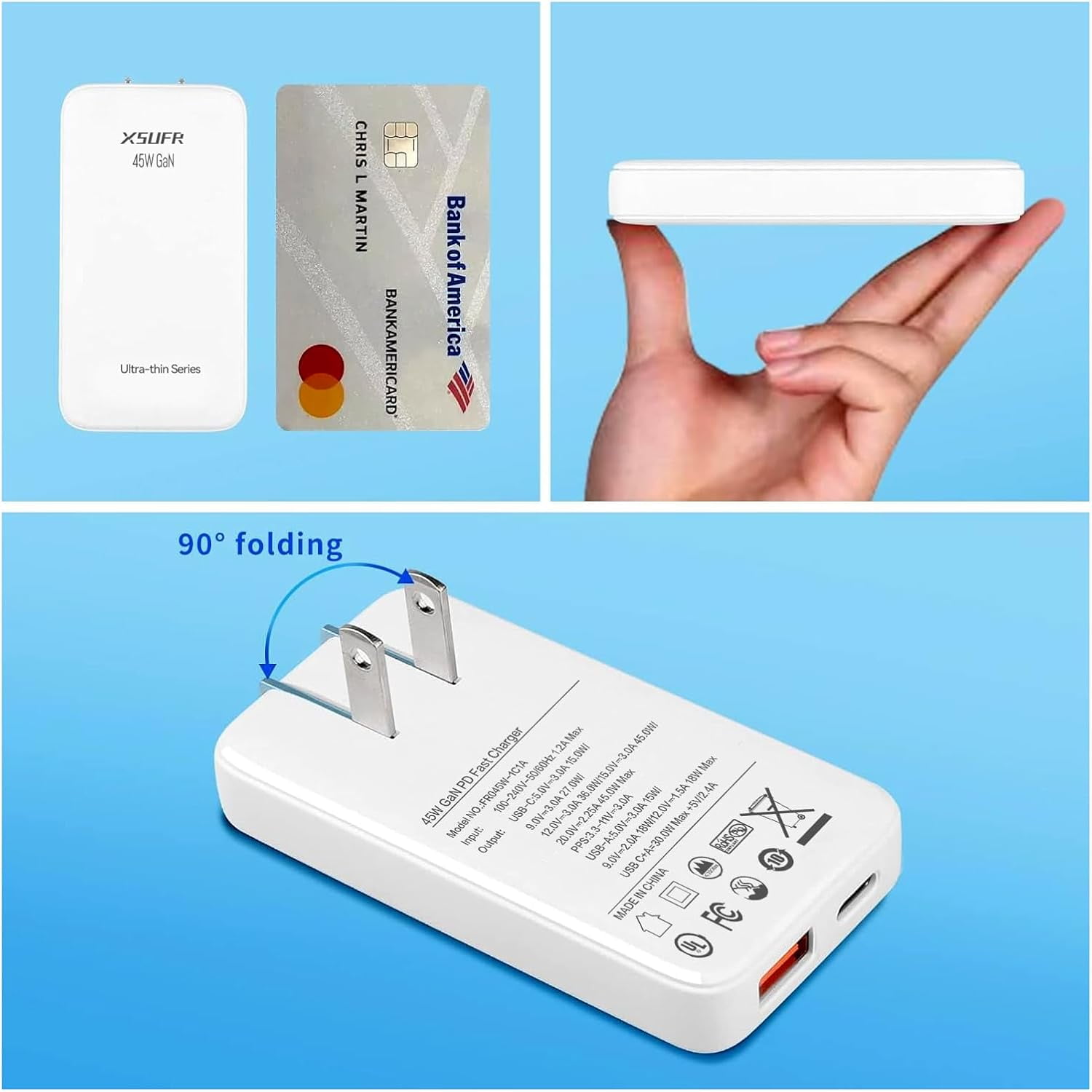 PYYAN-Flat 45W USB C Super Fast Charger | Slim Android Rapid Charger ...