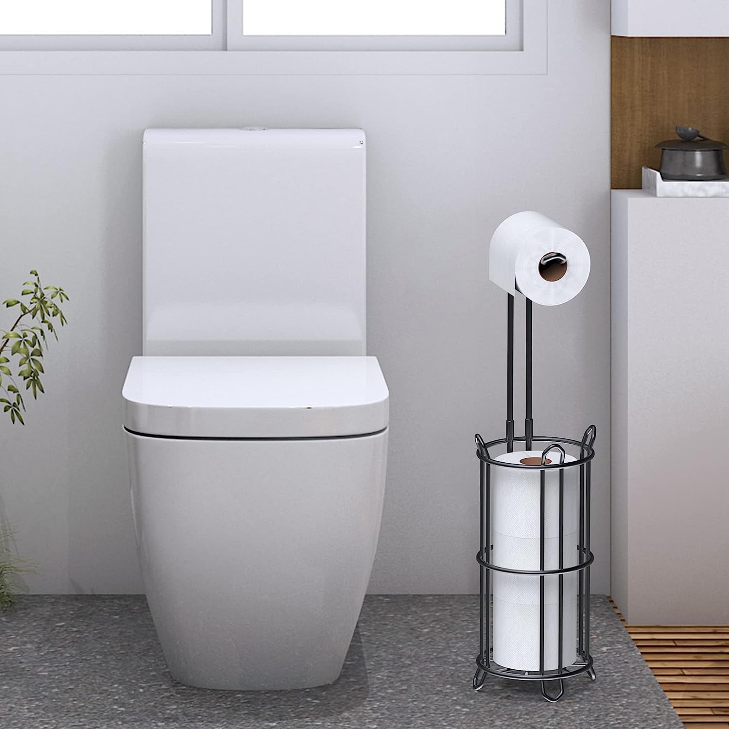PYYAN-Freestanding Toilet Paper Holder Stand and Tissue Paper Roll ...