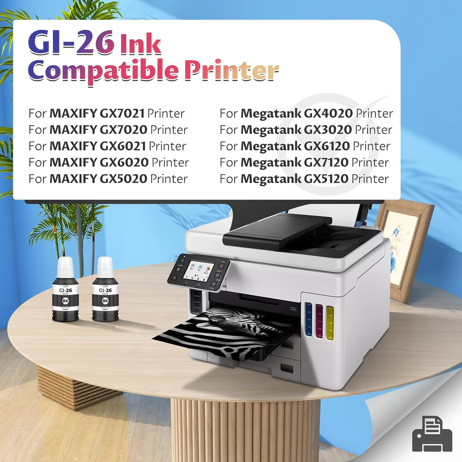 PYYAN-GI-26 GI26 GX4020 GX6120 Black Ink Refill Bottles Compatible with ...