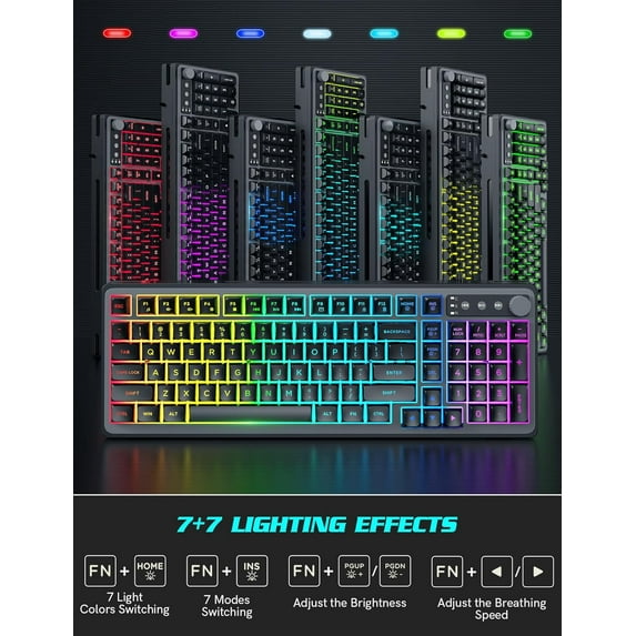PYYAN-Gaming Keyboard and Mouse Combo - RGB Backlit 14 Lighting Effects ...