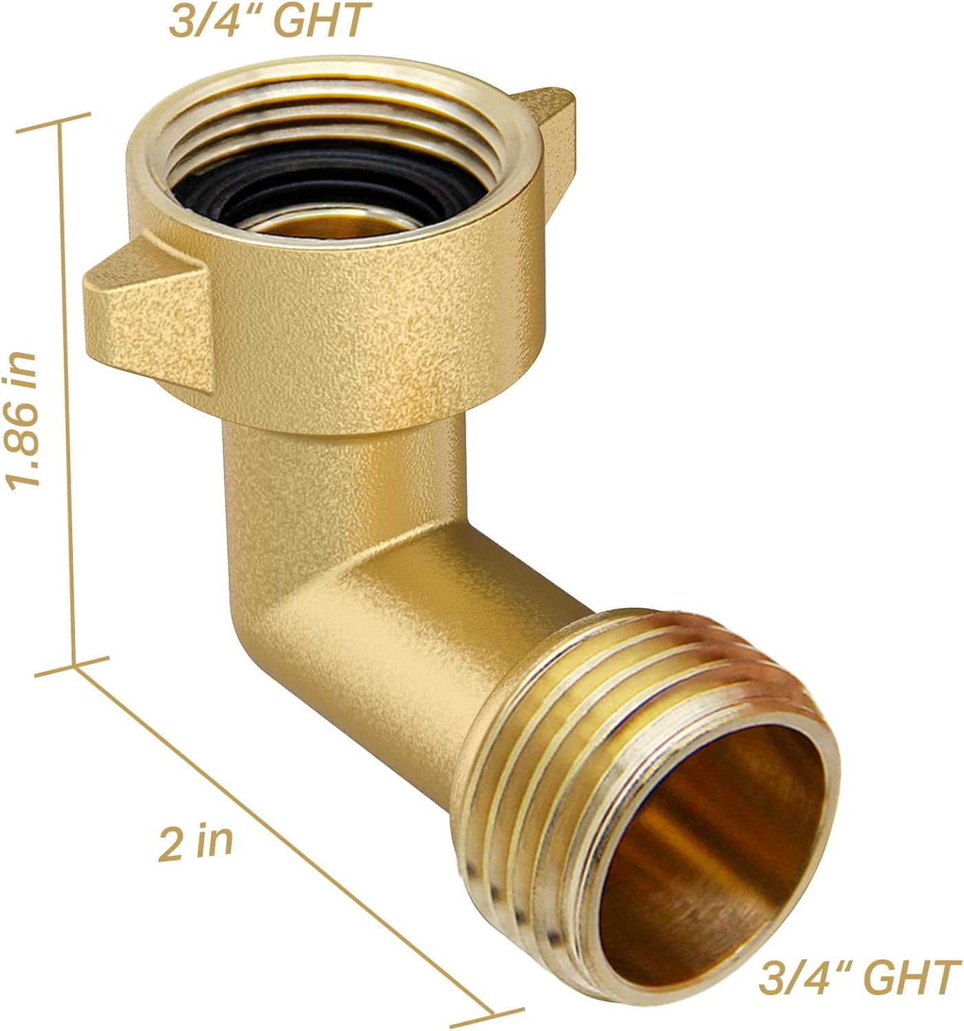 PYYAN-Garden Hose Elbow Connector 90 Degree Brass Hose Elbow(2pcs) 3/4 ...