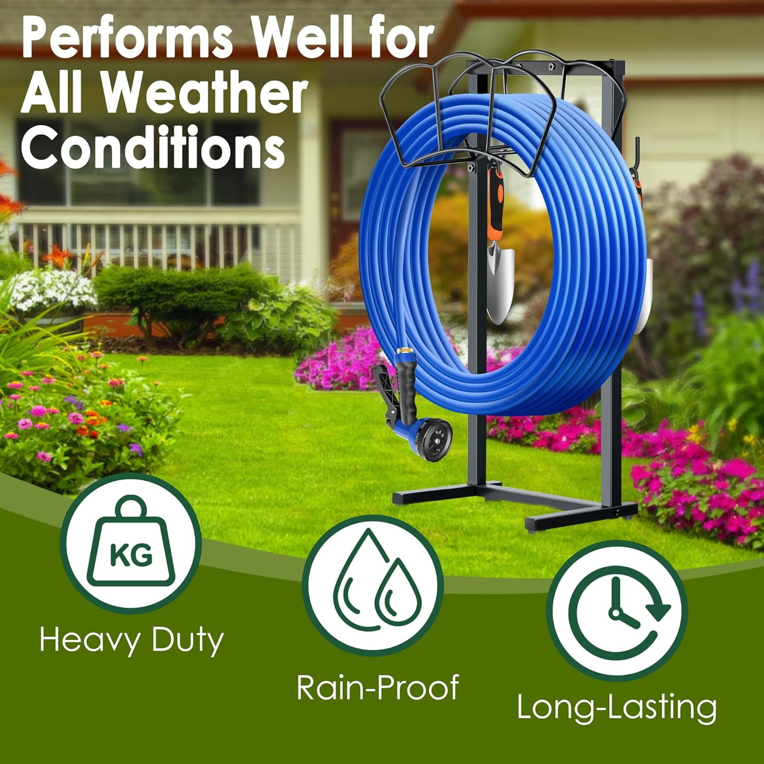 PYYAN-Garden Hose Holder, Heavy Duty Water Hose Holders, Sturdy Metal ...