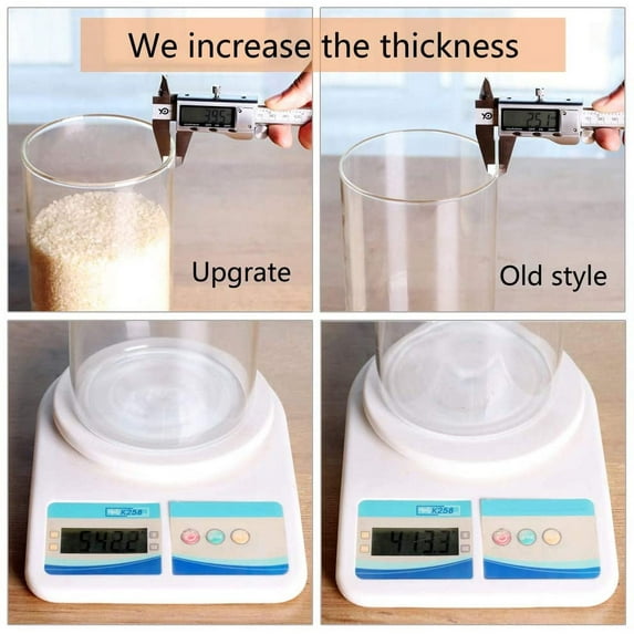 PYYAN-Glass Rice Storage Containers, 60 FL OZ (1800ml) Kitchen Food ...