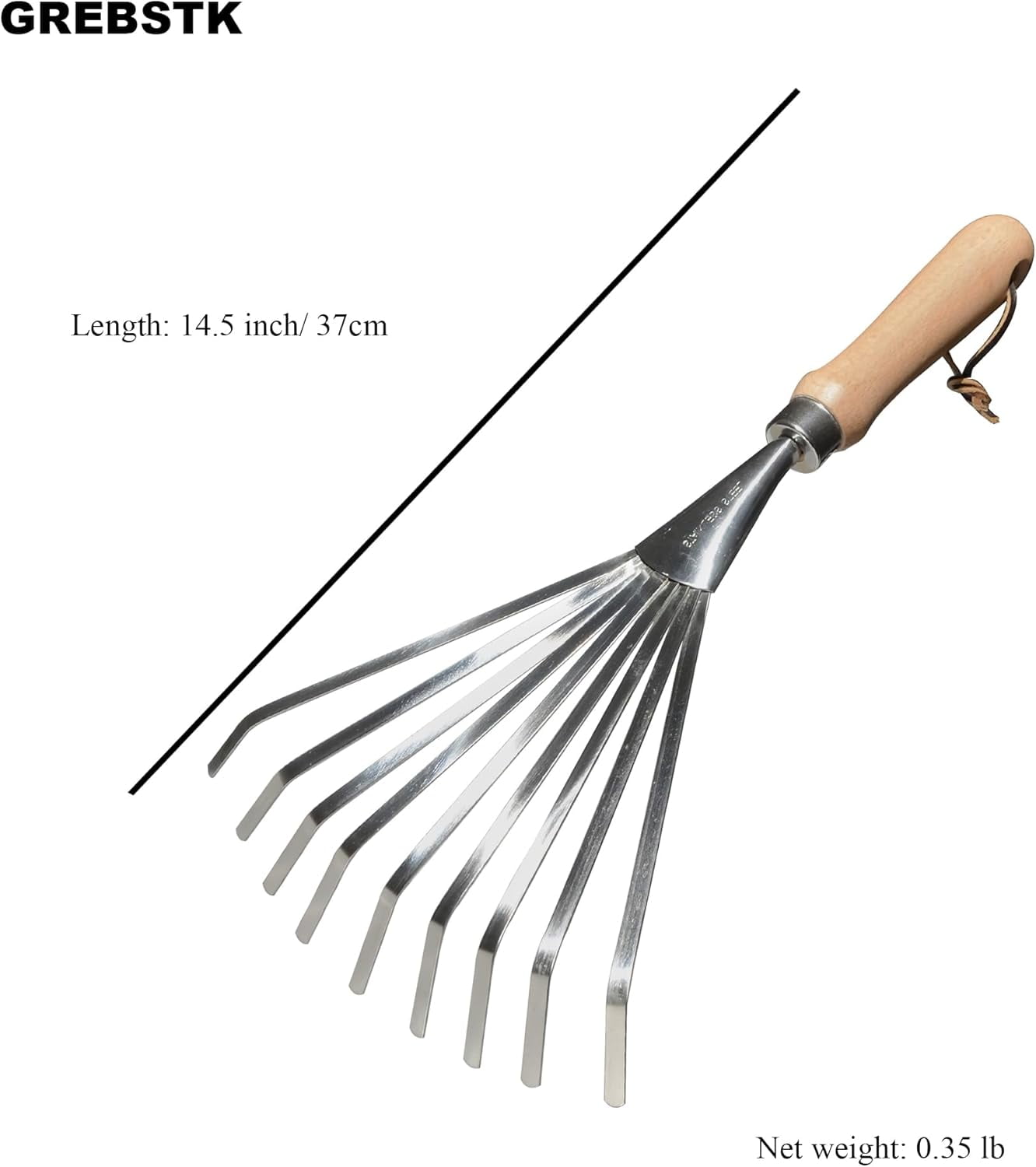 PYYAN-Hand Rakes Stainless Steel Beech Handle Soil Tille Garden Shrub ...