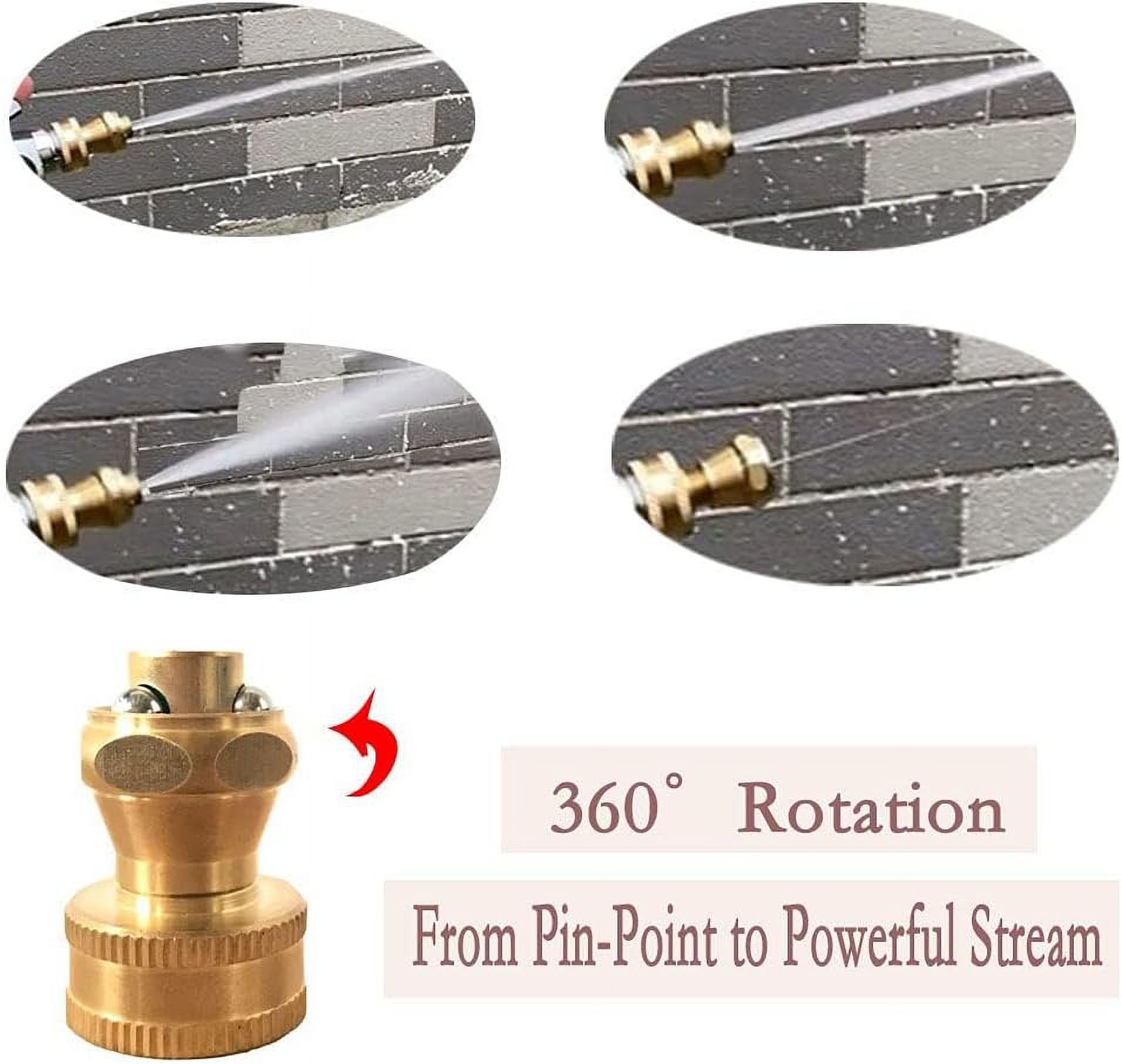 PYYAN-Heavy Duty Brass Hose Nozzle, 3PCS Adjustable Twist Pressure ...
