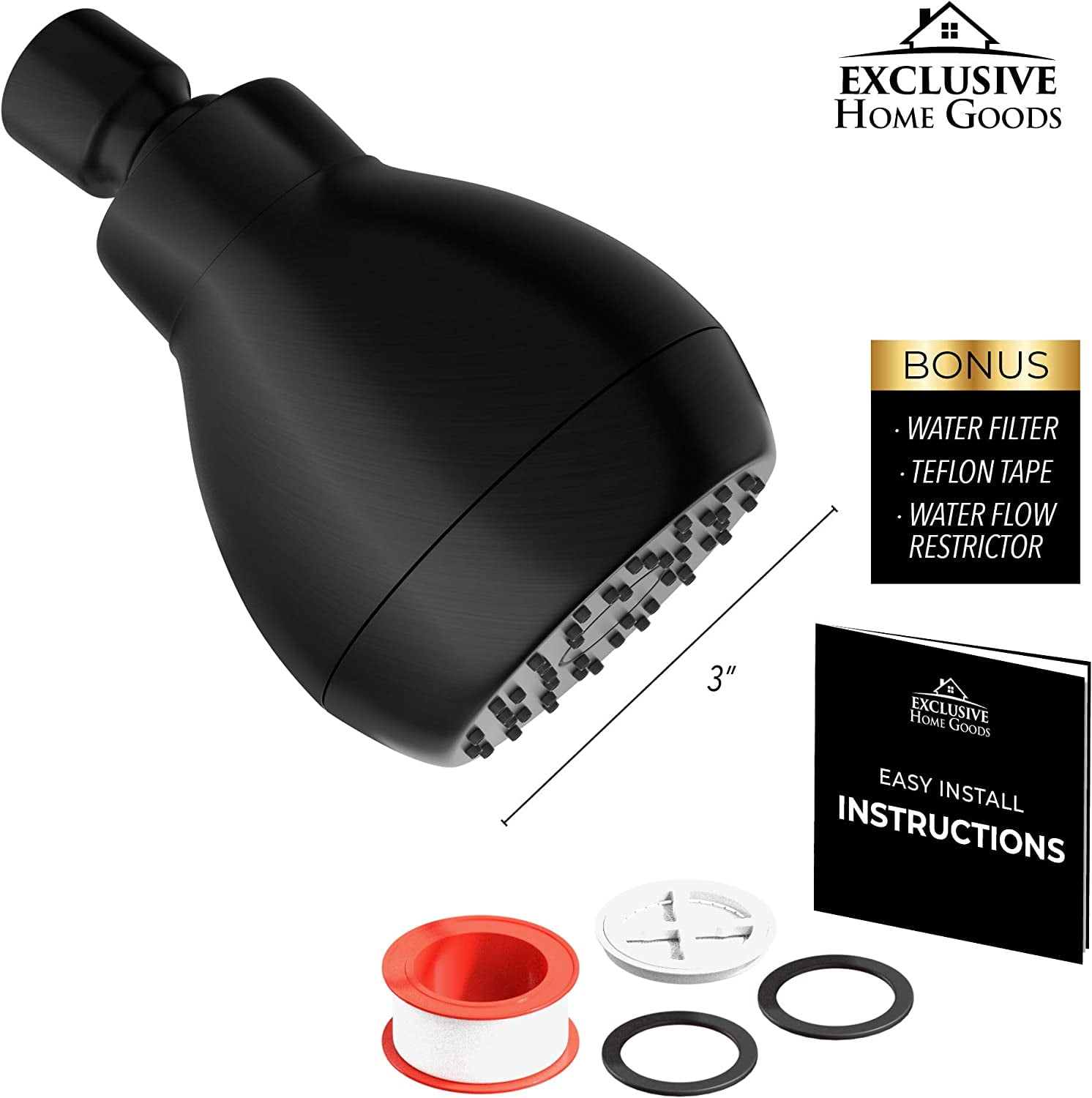 PYYAN-High Pressure Shower Head - Powerful Deluxe Bathroom Showerhead ...