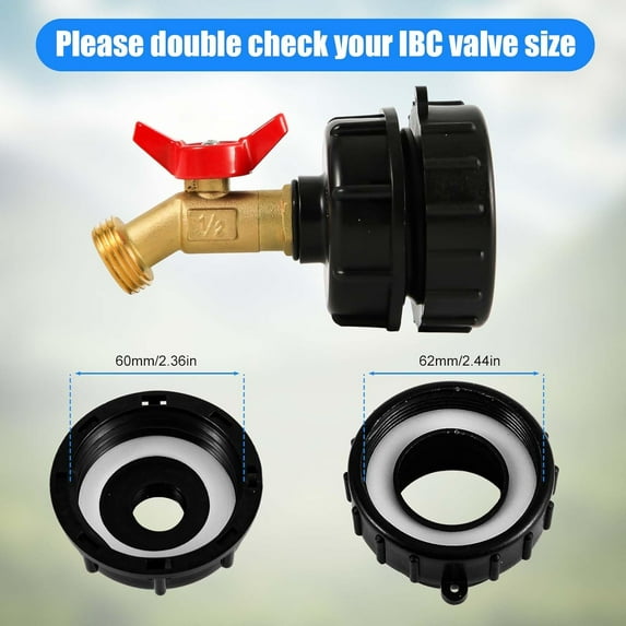 PYYAN-IBC Tote Adapter, 275-330 Gallon IBC Bag Tank Fittings 2.44in ...