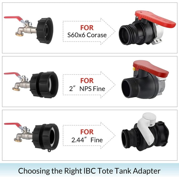 PYYAN-IBC Tote Hose Adapter 275-330 Gallon IBC Tote Water Tank Fittings ...