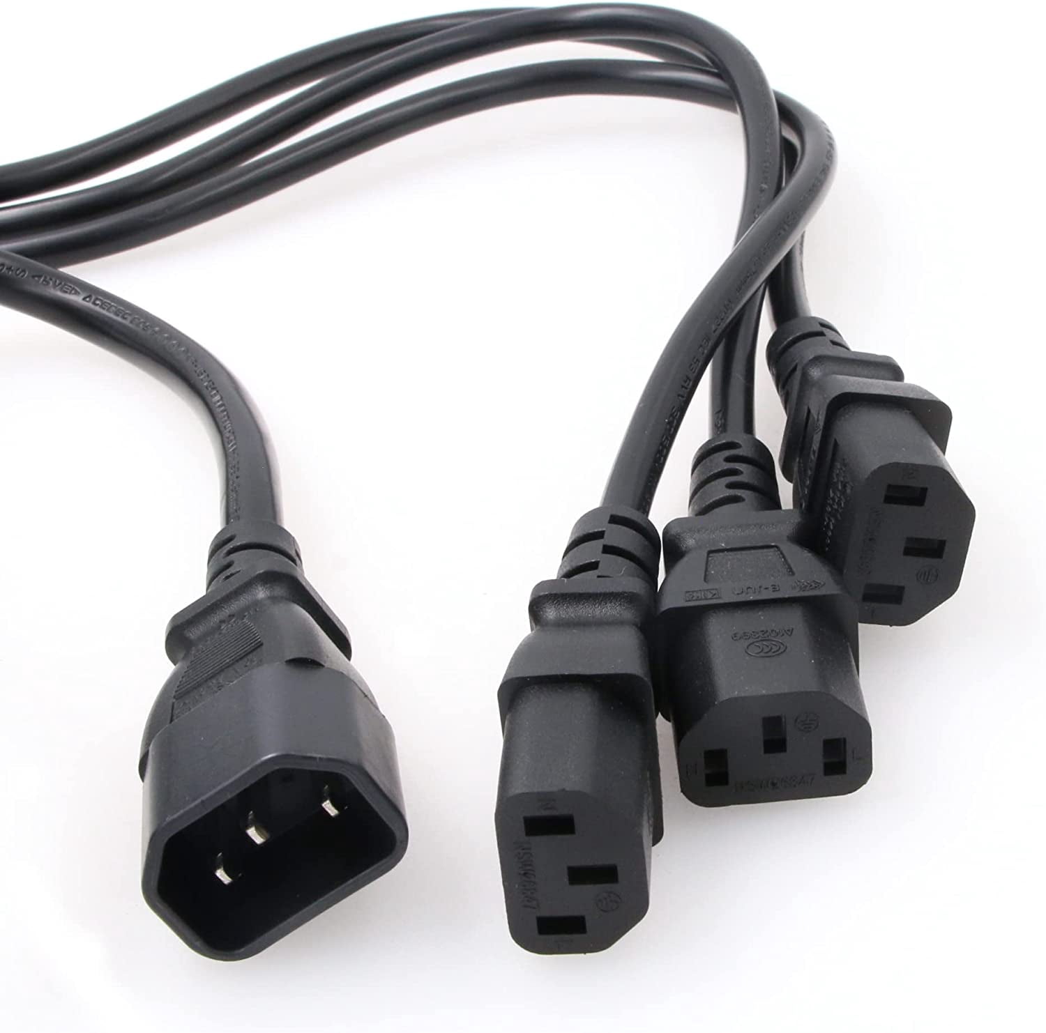 PYYAN-IEC 320 C14 Male to 3 x C13 Female Y Splitter Power Cable 1ft ...