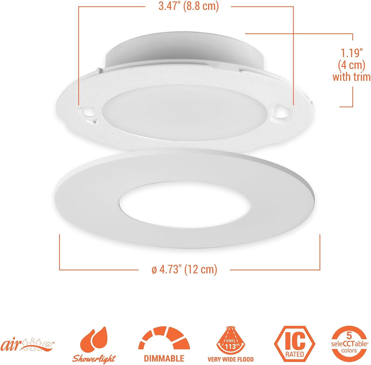 PYYAN-JBD 4 Inch Slim Surface Mount LED Downlight with Selectable CCT ...
