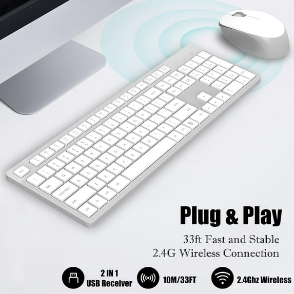 PYYAN-K786 Wireless Keyboard and Mouse Combo, 2.4GHz Lag-Free Wireless ...
