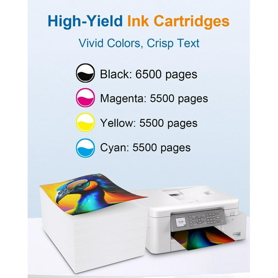 PYYAN-LC406XL LC406 Ink Cartridges for Brother Printer MFC-j5855DW MFC ...