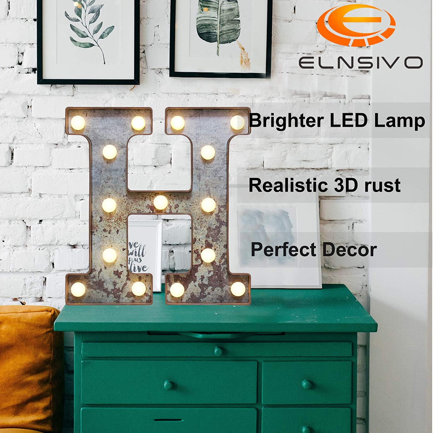 PYYAN-LED Marquee Light Up Letters Industrial Vintage Style Lighted ...