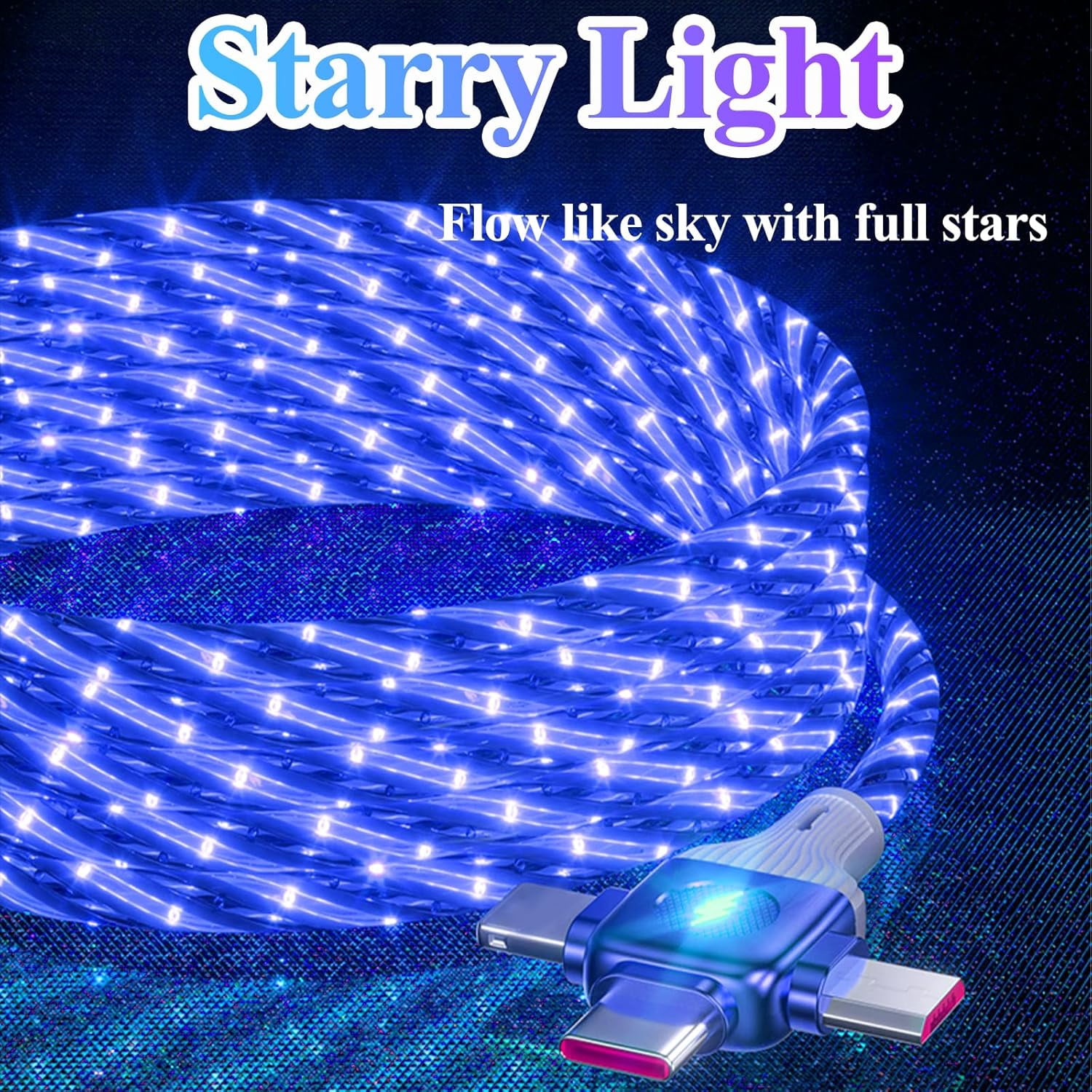 PYYAN-LED USB C Cable Starry Light USB A to Type C Fast Charging Cable ...