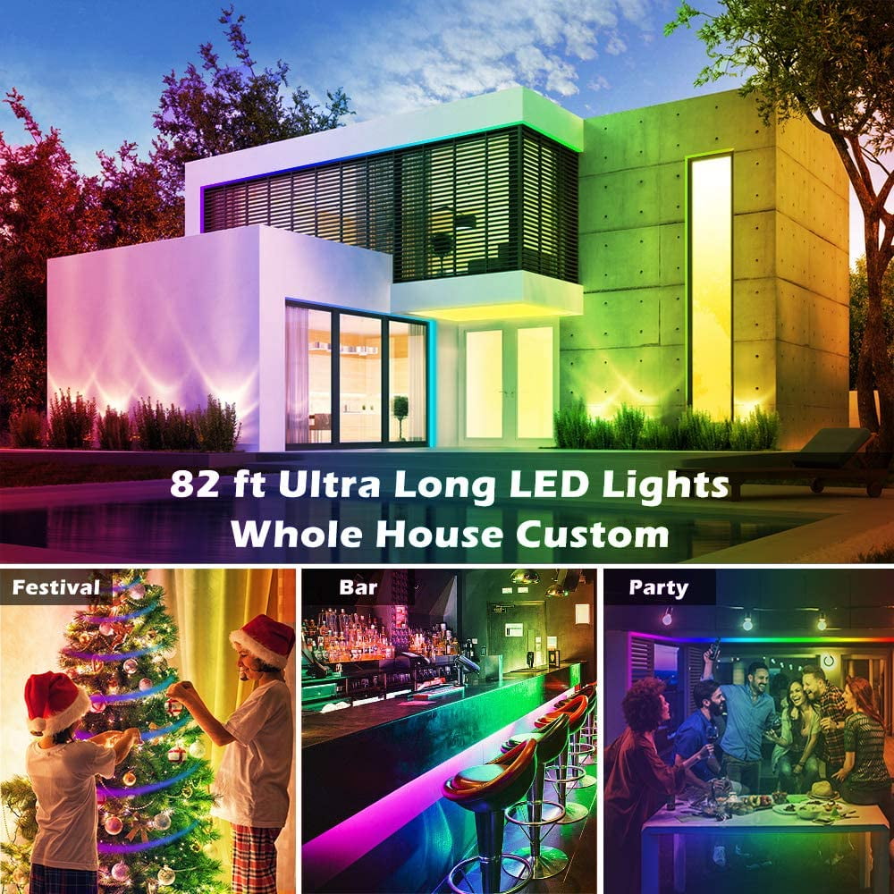 PYYAN-Led Strip Lights,82ft Led Light Strips Music Sync Color Changing ...