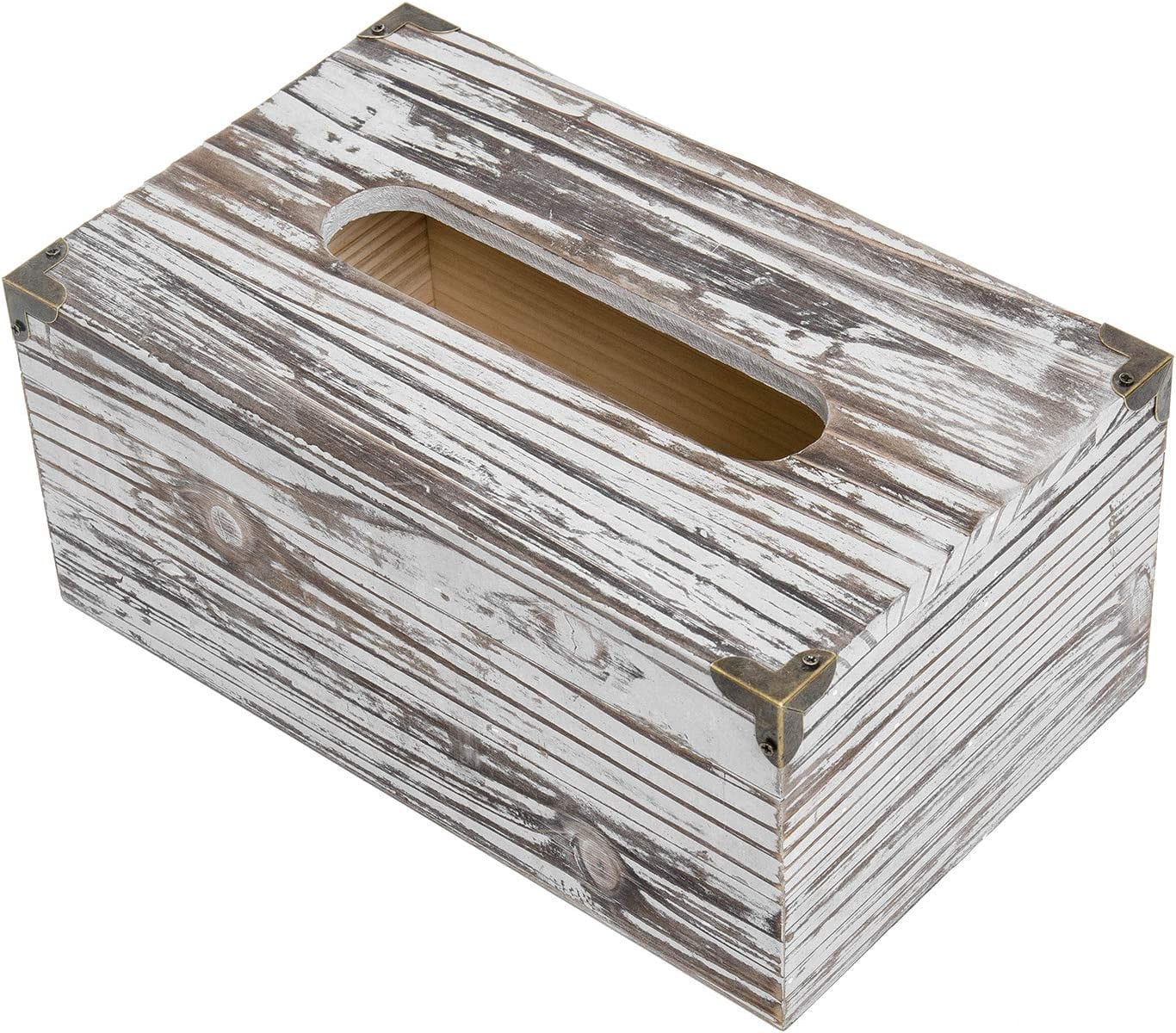 PYYAN-Liry Products Rustic Dark Brown Distressed Wood Facial Tissue ...