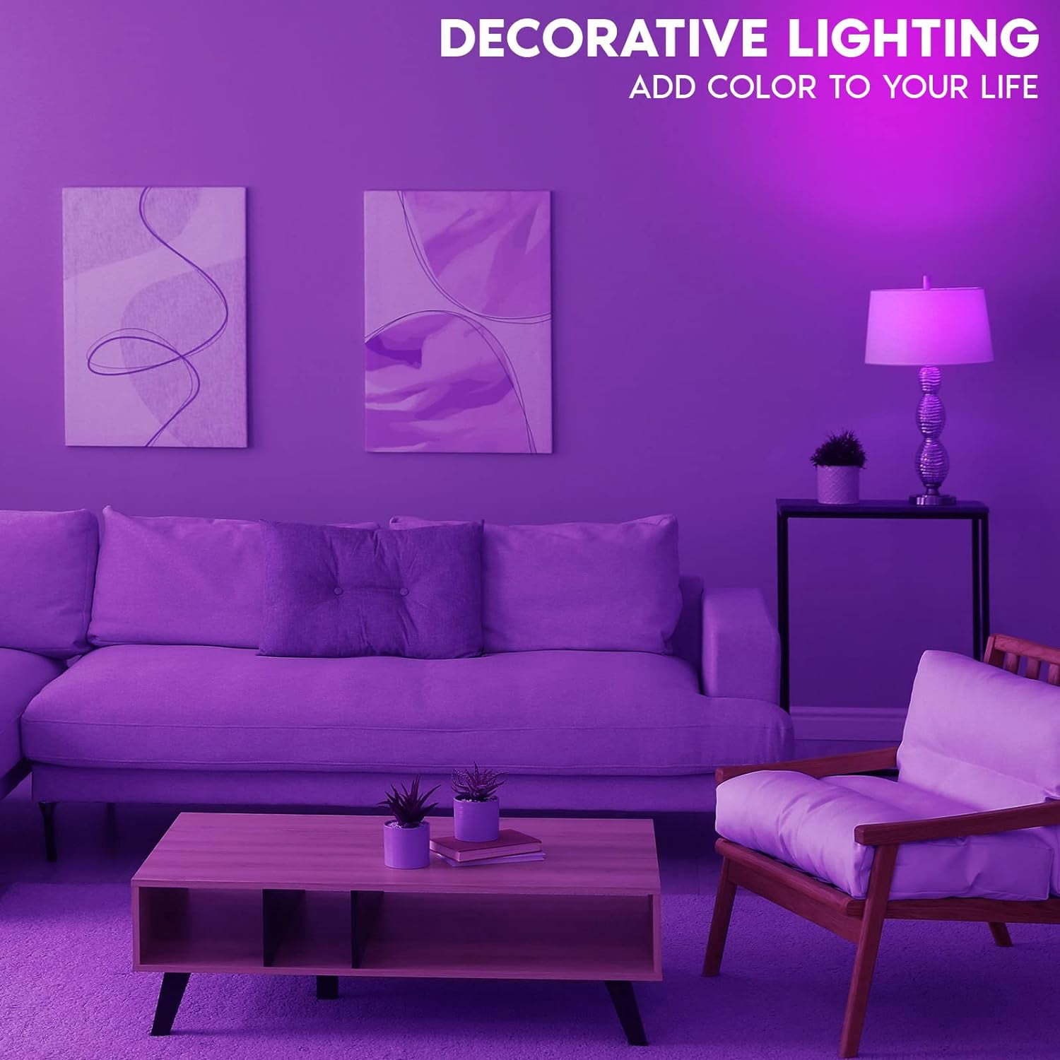 PYYAN-Luxrite E12 LED Filament Purple Light Bulbs, 4.5W (40W Equivalent ...