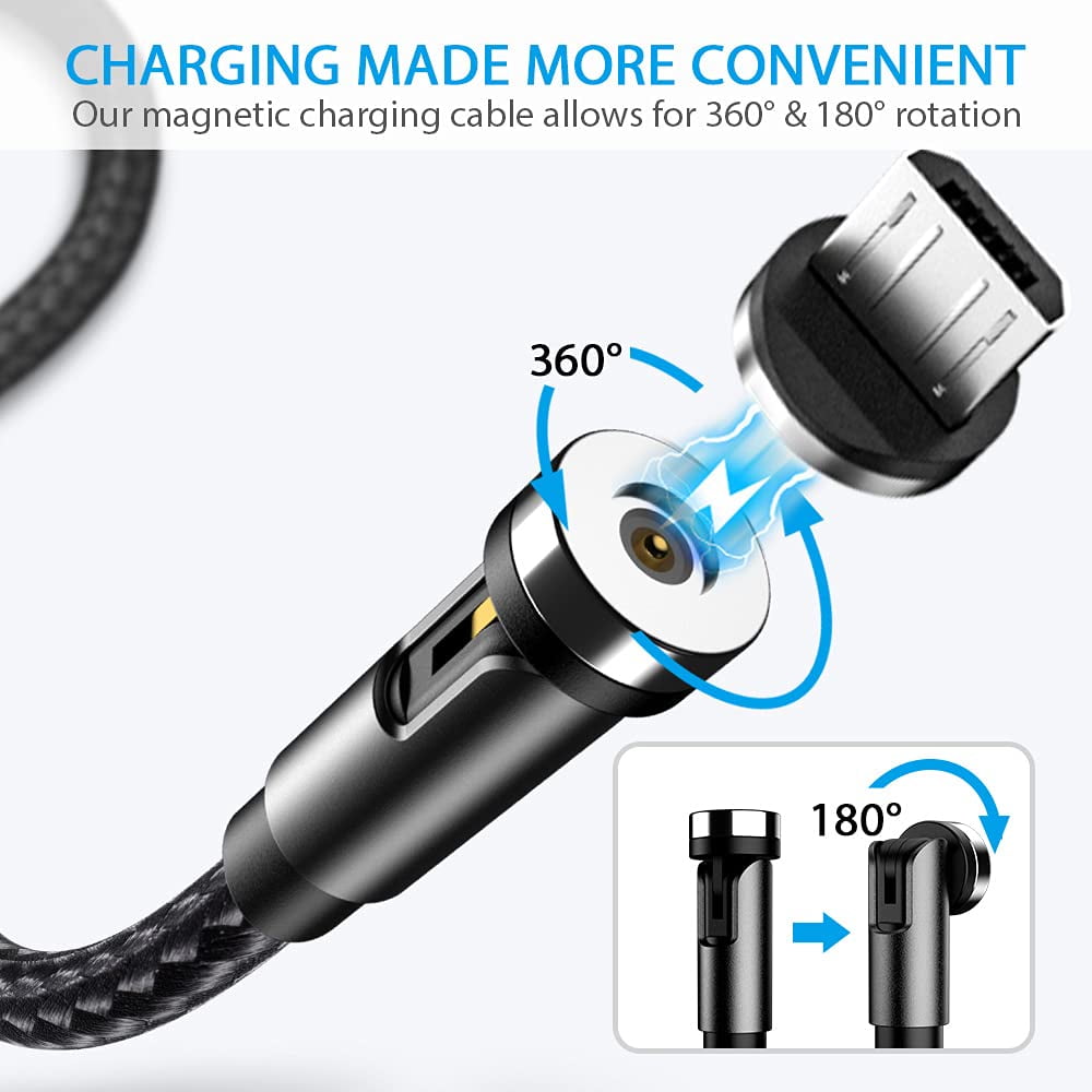 PYYAN-Magnetic Charging Cable 5-Pack (3/3/6/6/10FT) - 540° Rotating ...
