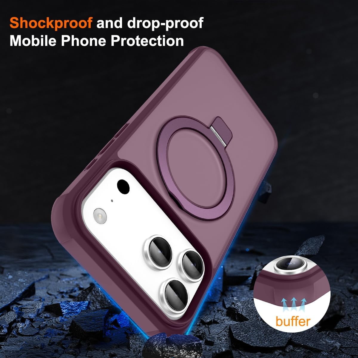 PYYAN-Magnetic Compatible with iPhone 17 Pro Case with Stand [Military ...