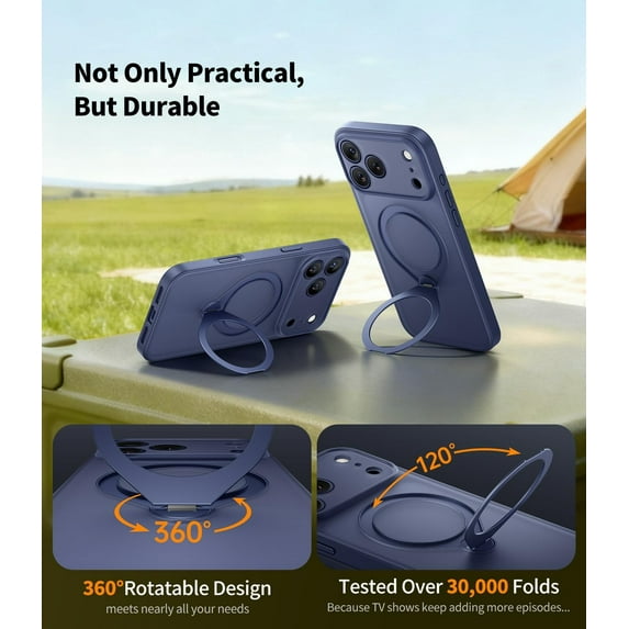 PYYAN-Magnetic for iPhone 17 Pro Max Case with 360° Stash Stand ...