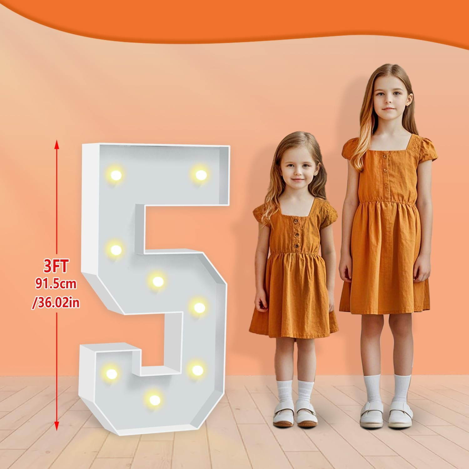 PYYAN-Marquee Light Up Numbers 5, Foam Board Mosaic Balloon Numbers ...