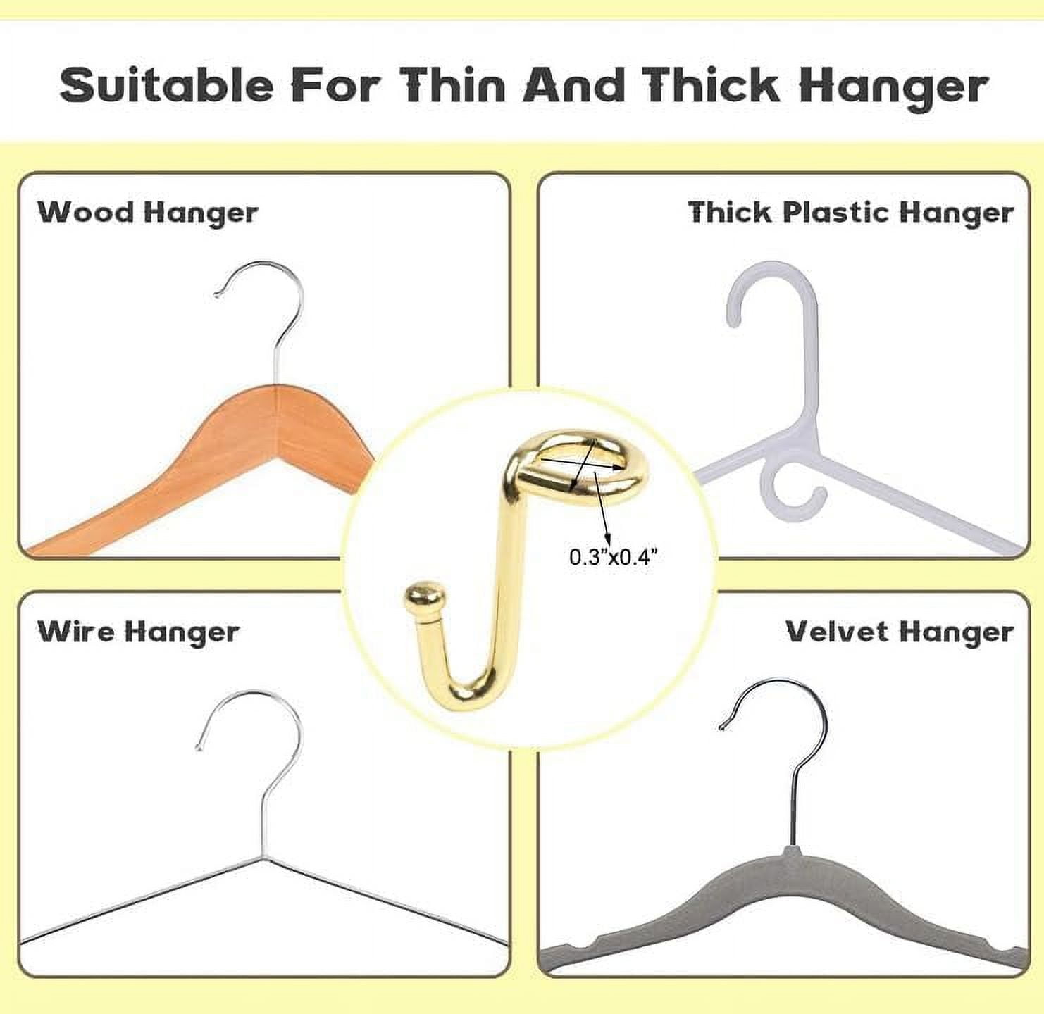 PYYAN-Metal Clothes Hanger, 36 Pack Connector Hooks Stable Gold Metal ...