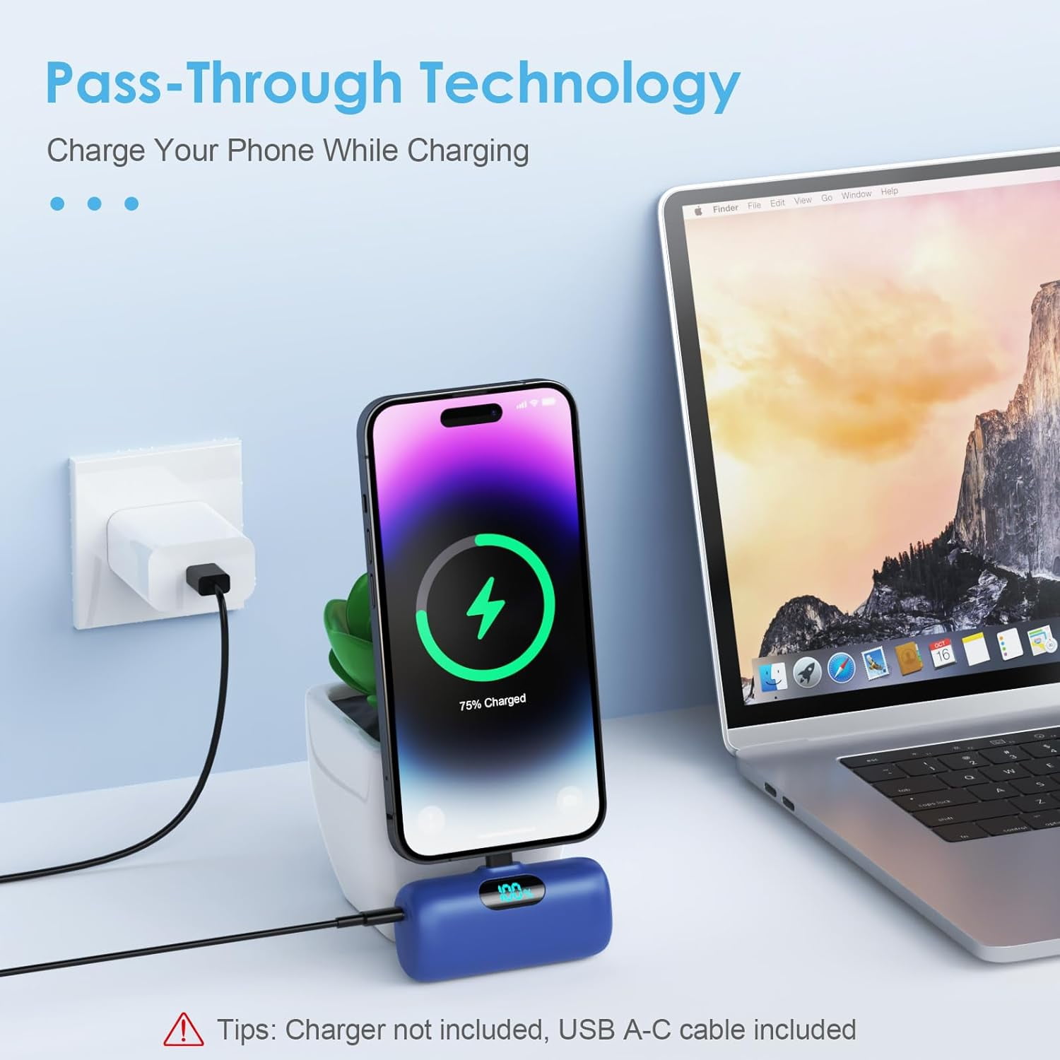 PYYAN-Mini Portable Charger USB C Power Bank,Upgraded 5000mAh PD Fast ...