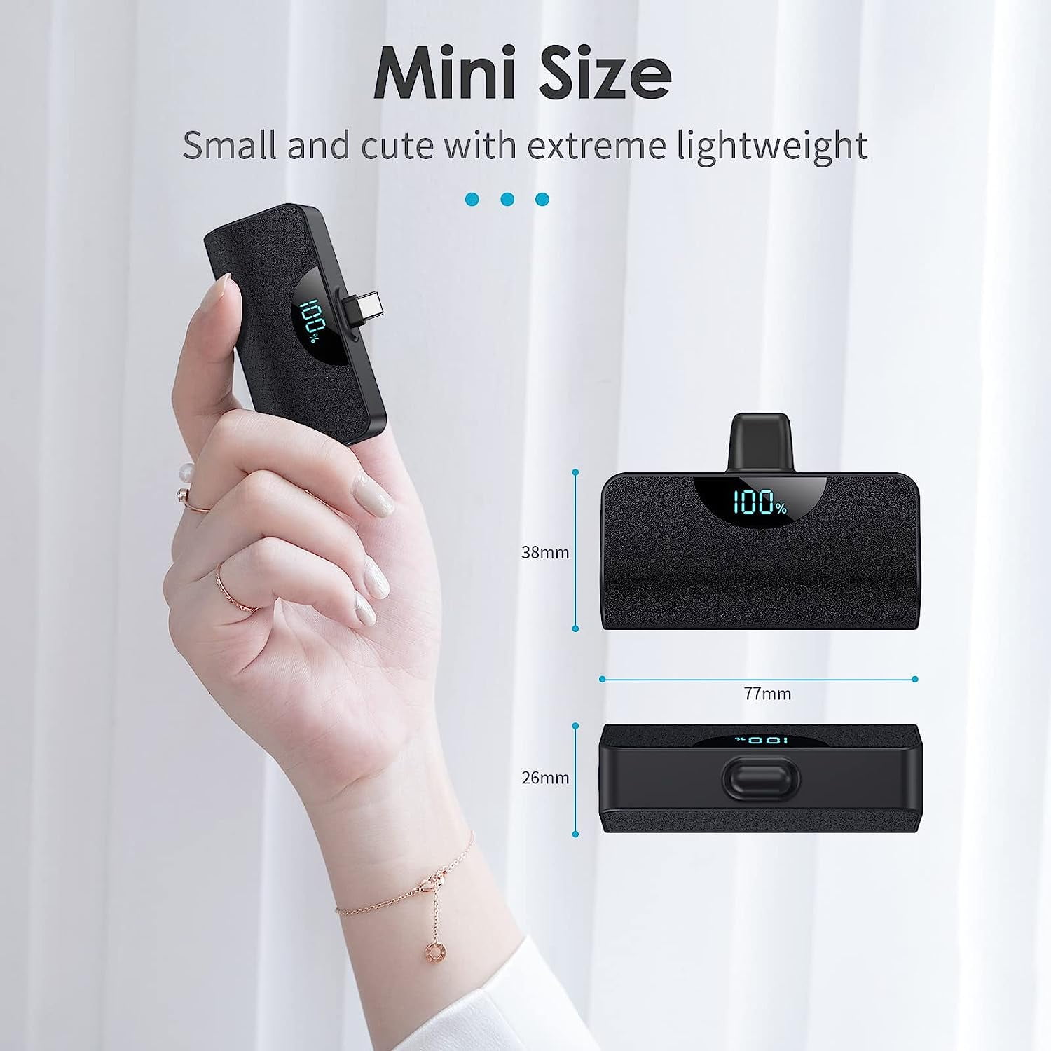 PYYAN-Mini Portable Charger USB C Power Bank,Upgraded 5200mAh PD Fast ...