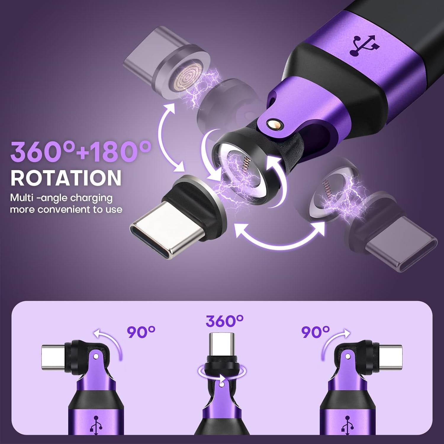 PYYAN-Mini USB A to C Magnetic Adapter 2 Pack, 480 Mbps USBC Male to ...