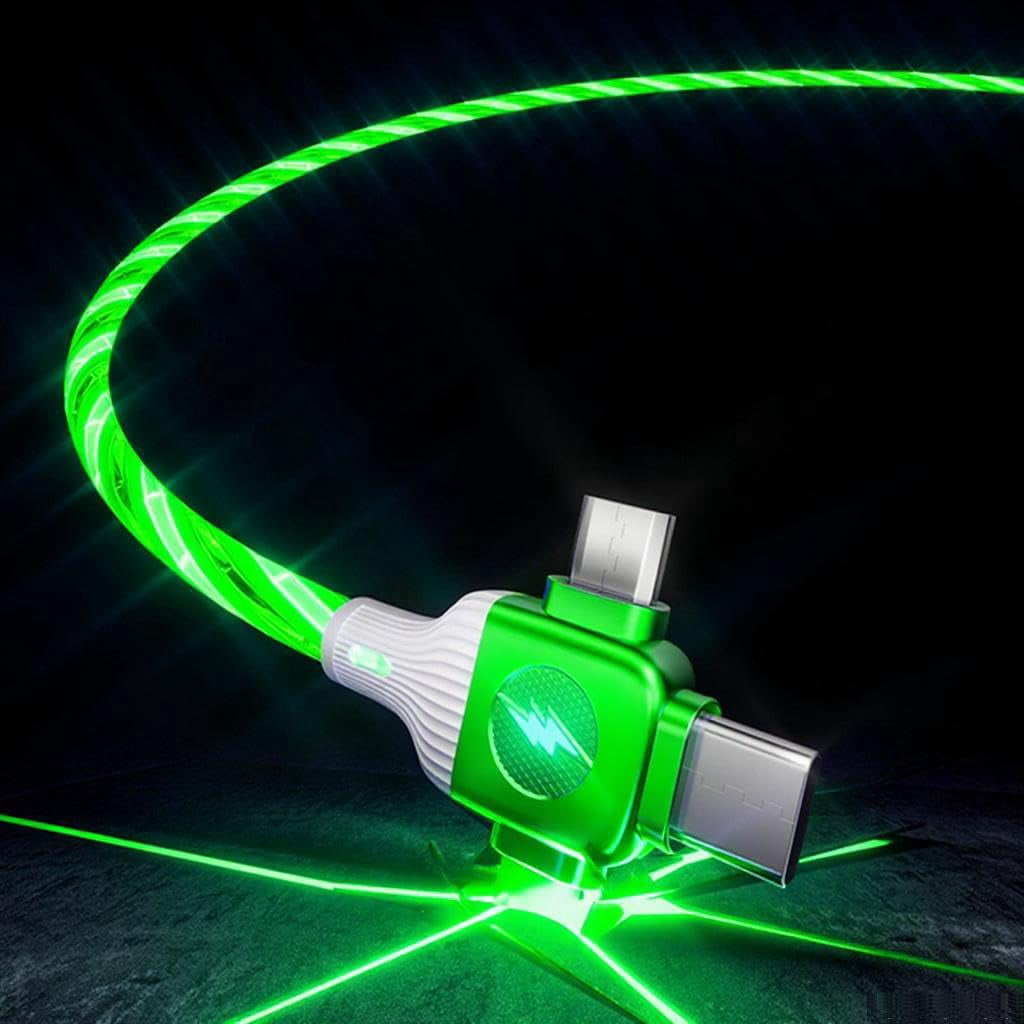 PYYAN-Multi Ports Starry Light-Up USB Cable USBC MicroUSB Connectors ...