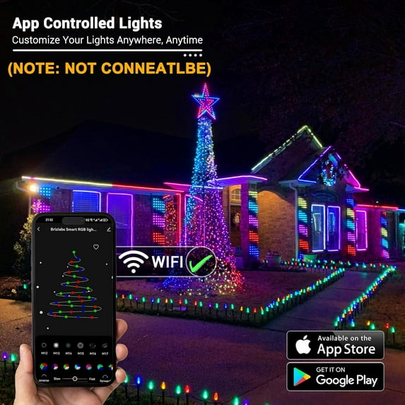 PYYAN-(Not Connectable Smart C9 Christmas Lights, 39FT 60 LED WiFi ...