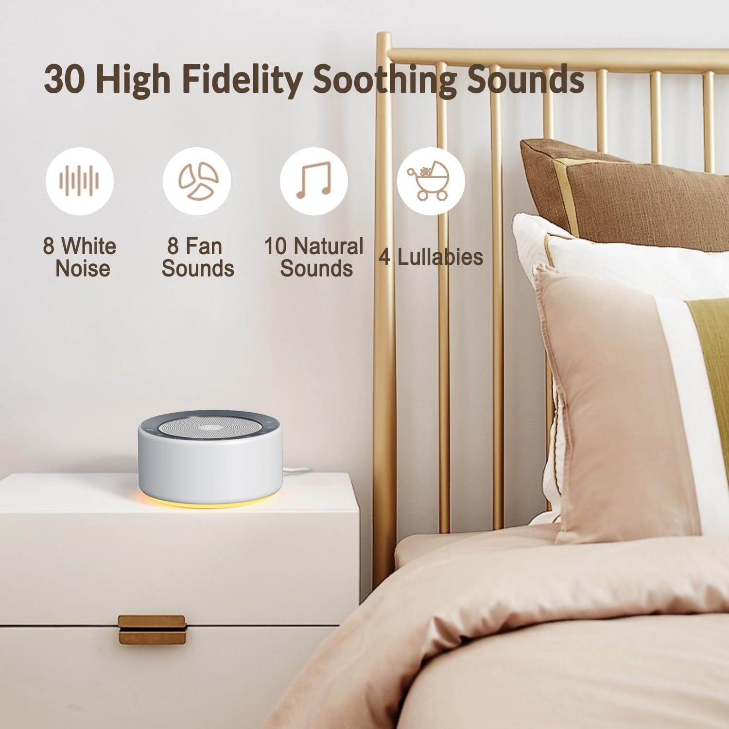 PYYAN-Nursery Lamp with Sound Machine, Mood Lighting, 7 Colors Night ...