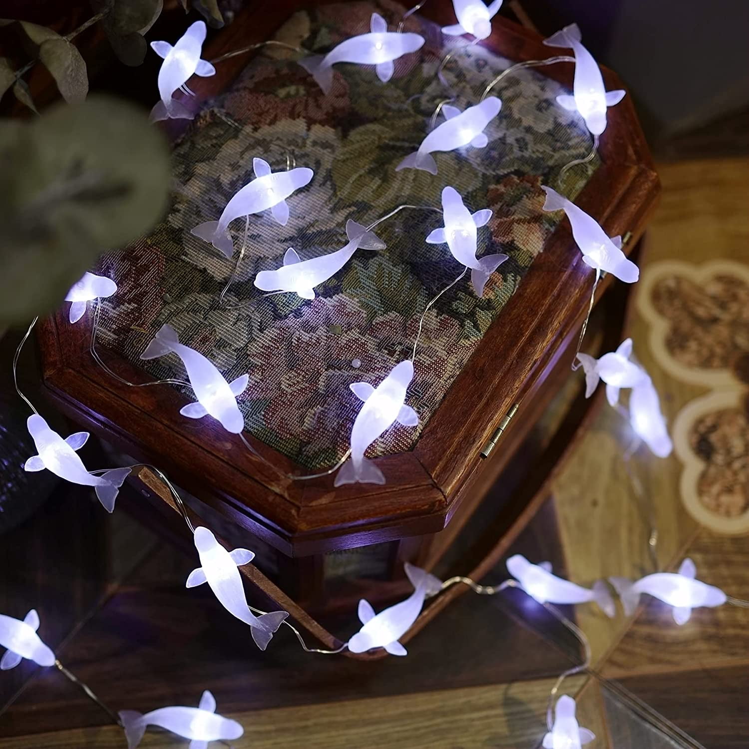 PYYAN-Ocean Theme White Beluga Whale Fairy String Lights, Nautical ...
