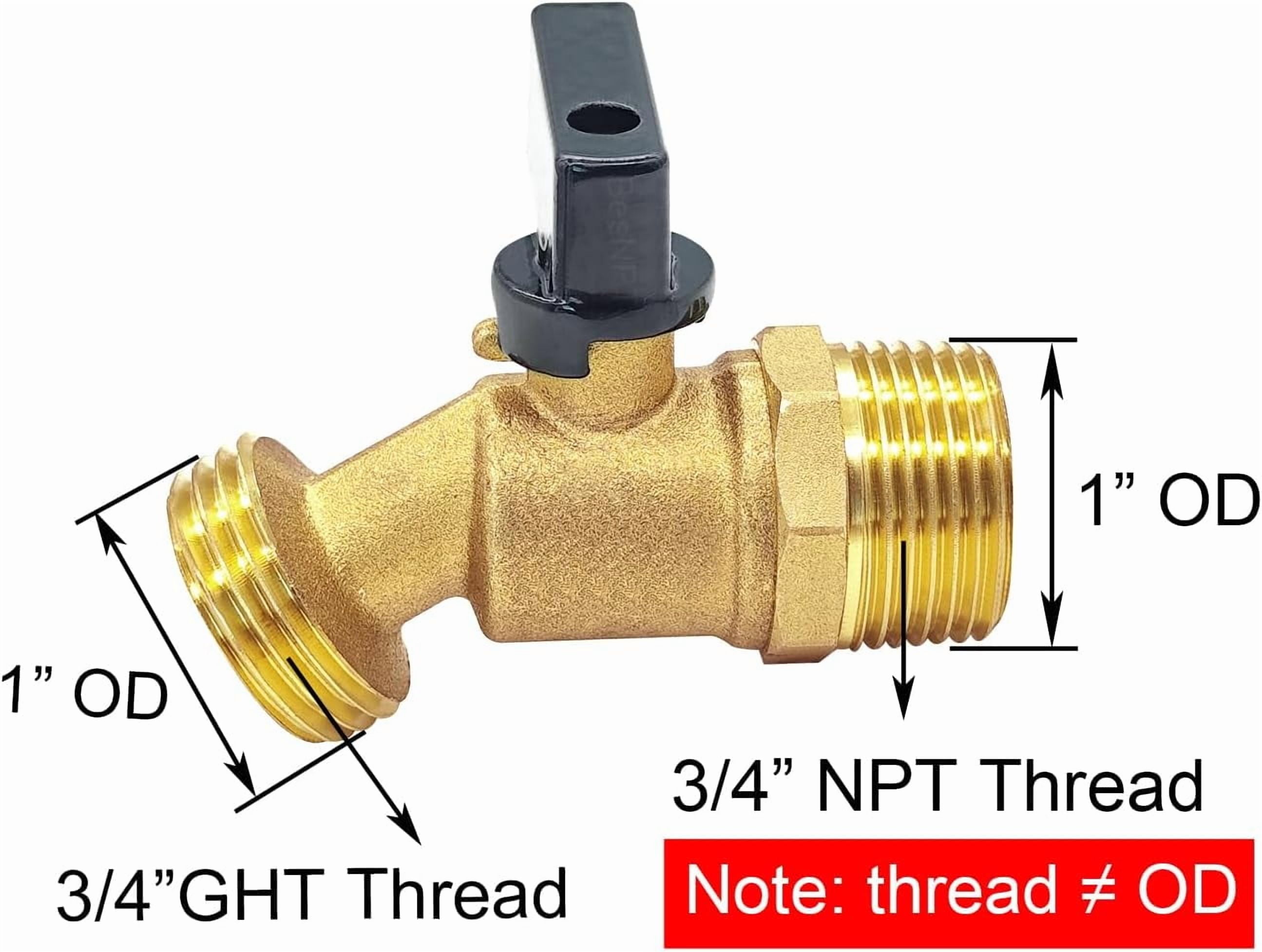 PYYAN-Outdoor Spigot, Sillcock Hose Bibb Valve 3/4" Male NPT Inlet ×3/4 ...