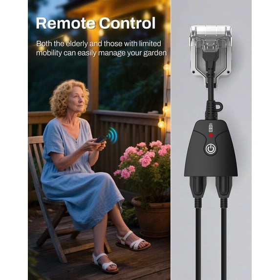 PYYAN-Outdoor Wireless Remote Control Outlet Plug,Weatherproof Heavy ...
