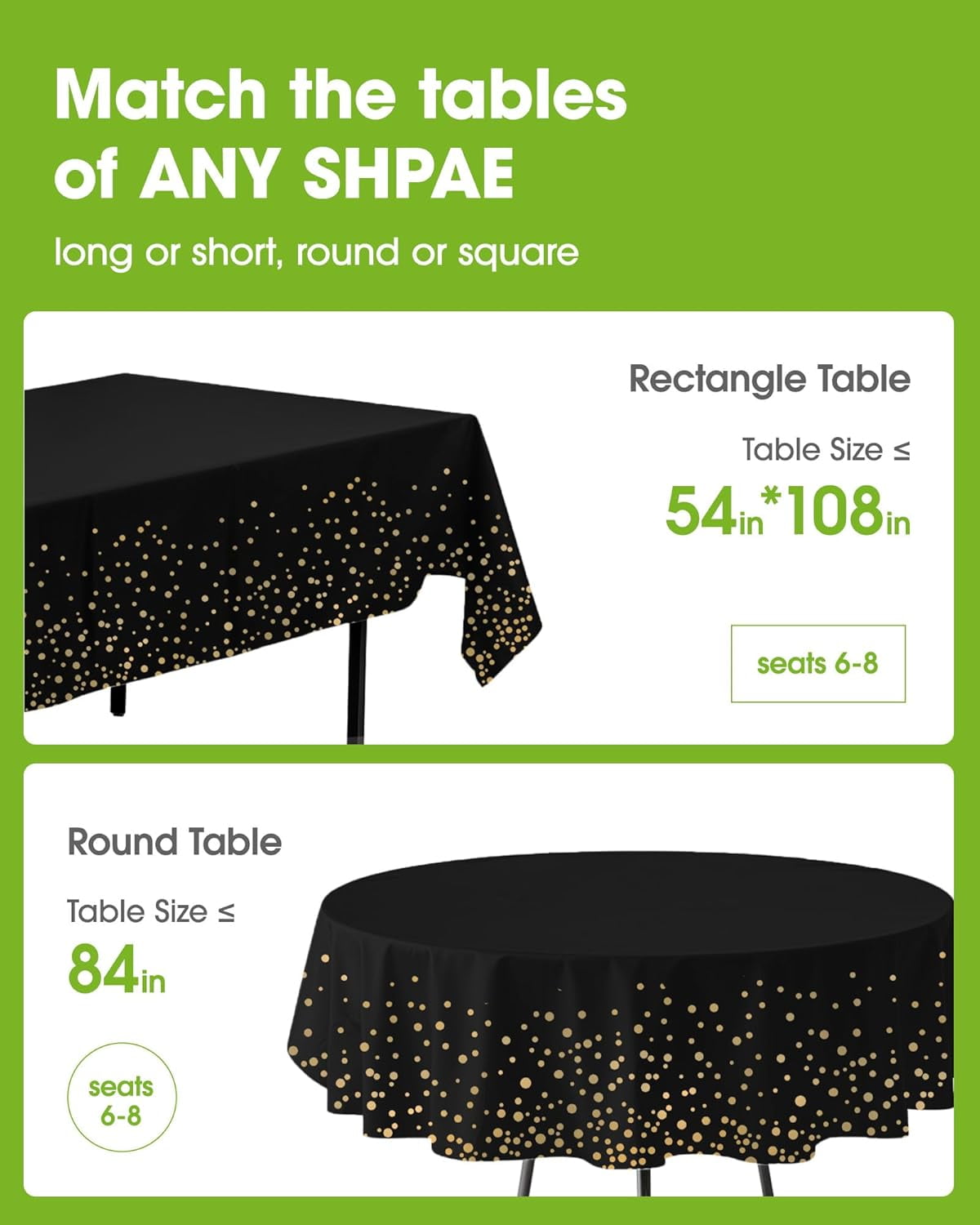 PYYAN-Plastic Table Cloth Disposable 10 Pack, 54 x 108 Inch Table ...