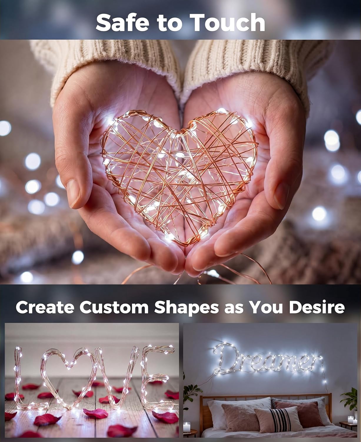 PYYAN-Plug-in Fairy Lights, 66 Ft 200 LED String Light with Remote, 8 ...