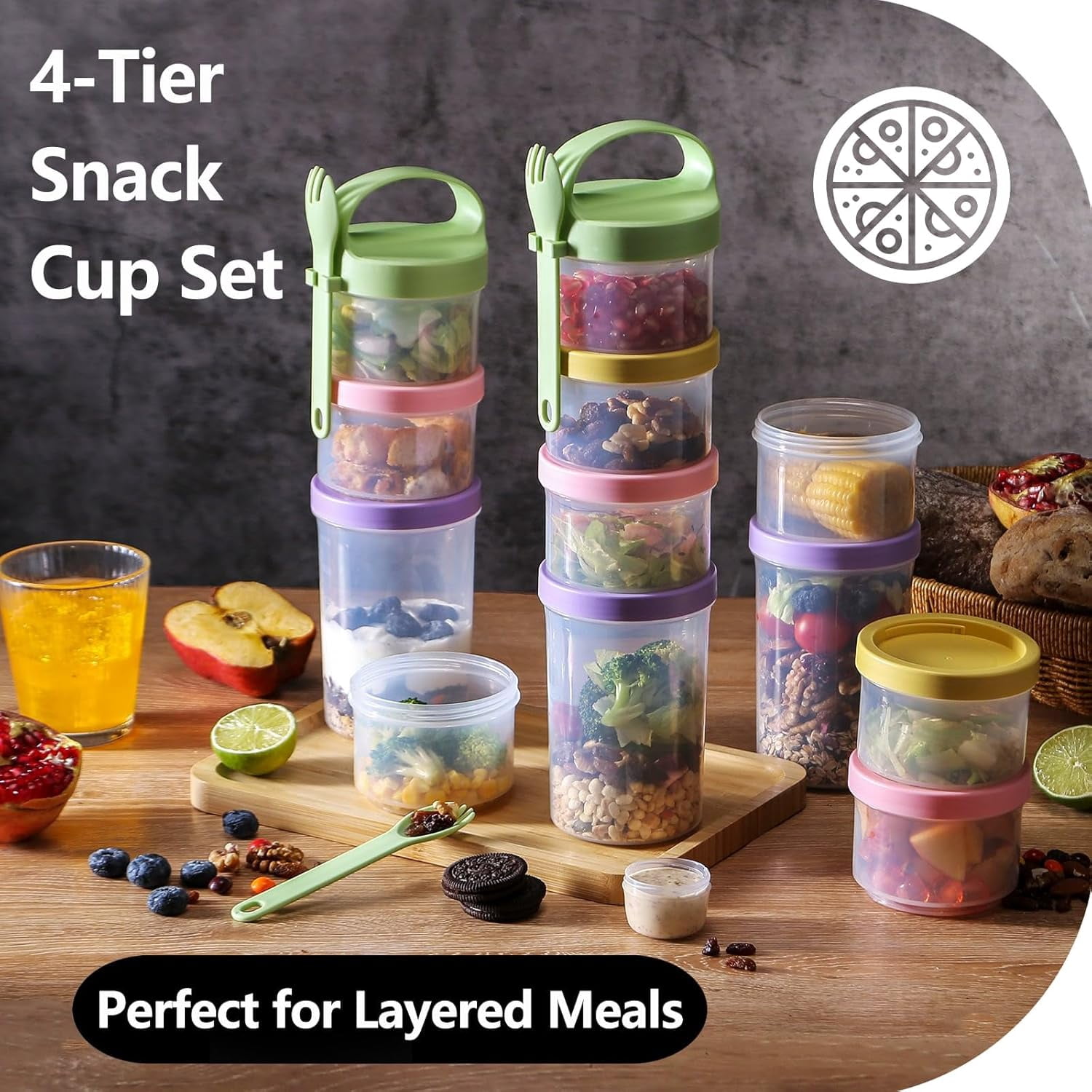 PYYAN-Portable & Airtight Food Storage Containers | 4-Piece Stackable ...