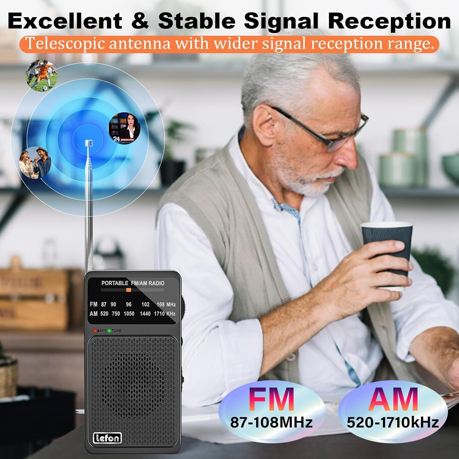 PYYAN-Portable Radio AM FM, Pocket Radios with Excellent Reception ...