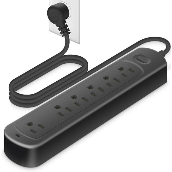 PYYAN-Power Strip Surge Protector Socket, 6 Outlets for Multiple ...