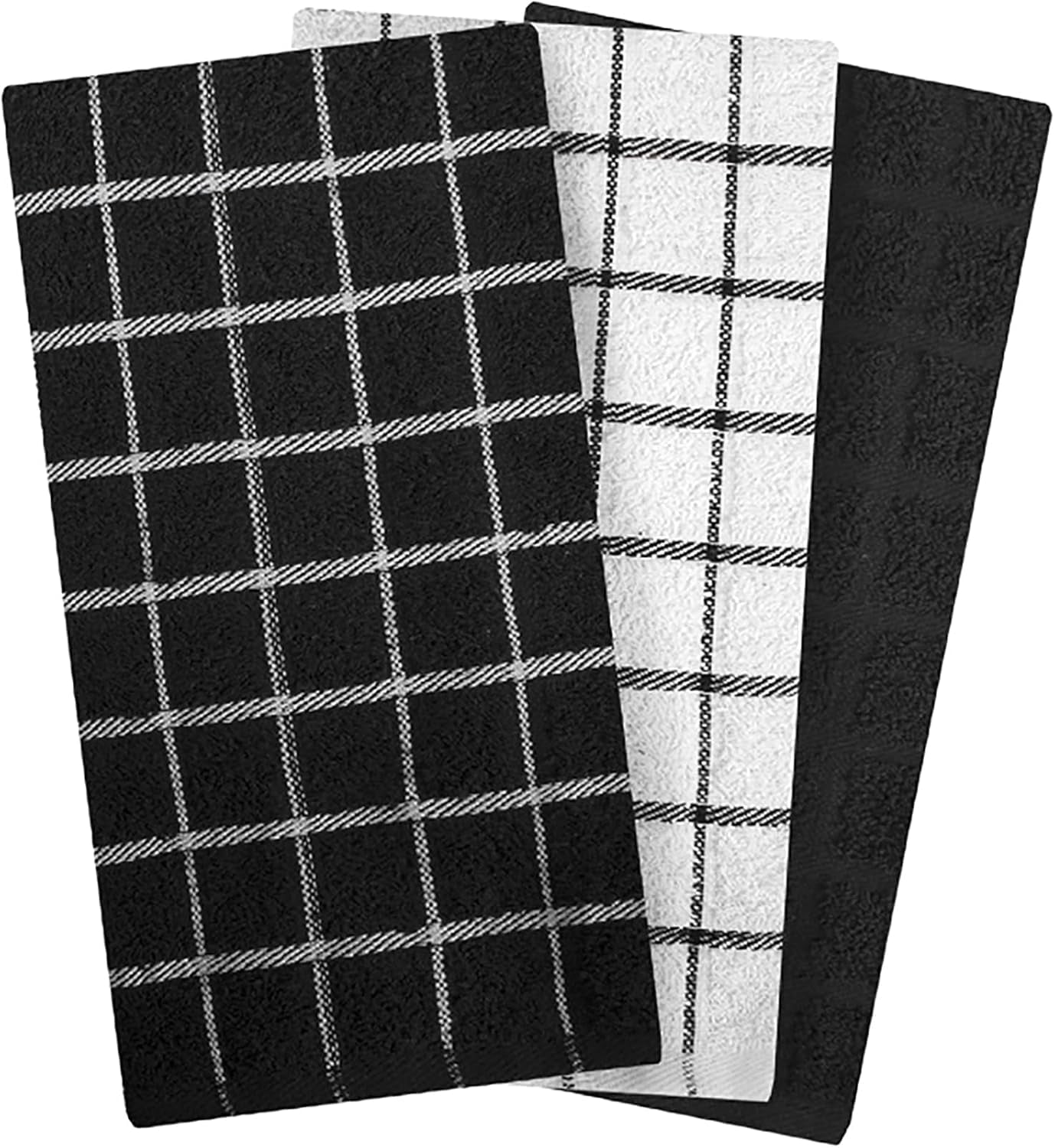 PYYAN-Premium 100% Cotton Terry Check Kitchen Dish Towels - Highly ...