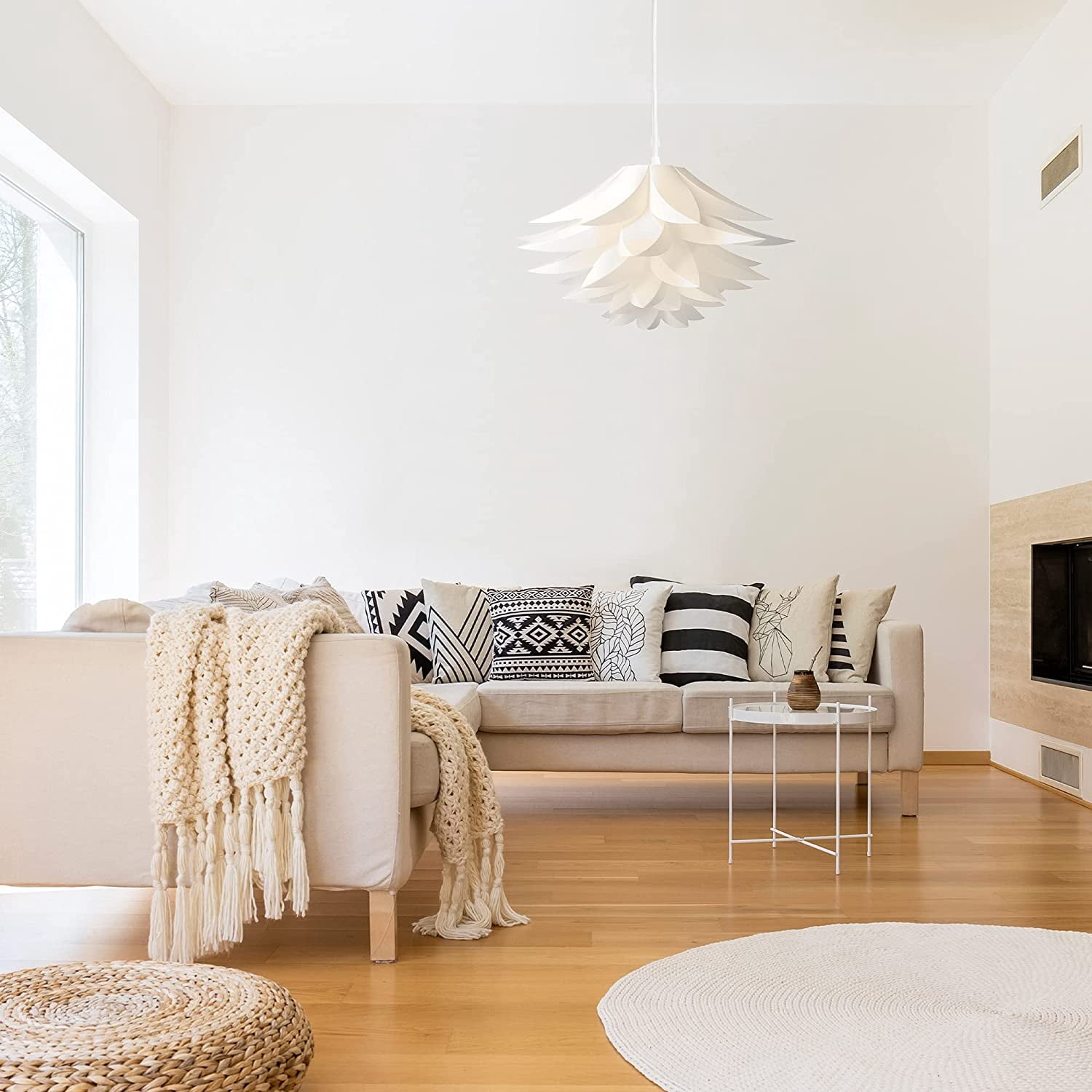 PYYAN-Puzzle Pendant Lamp Shade - Lotus Flower DIY Jigsaw Lampshade Kit ...