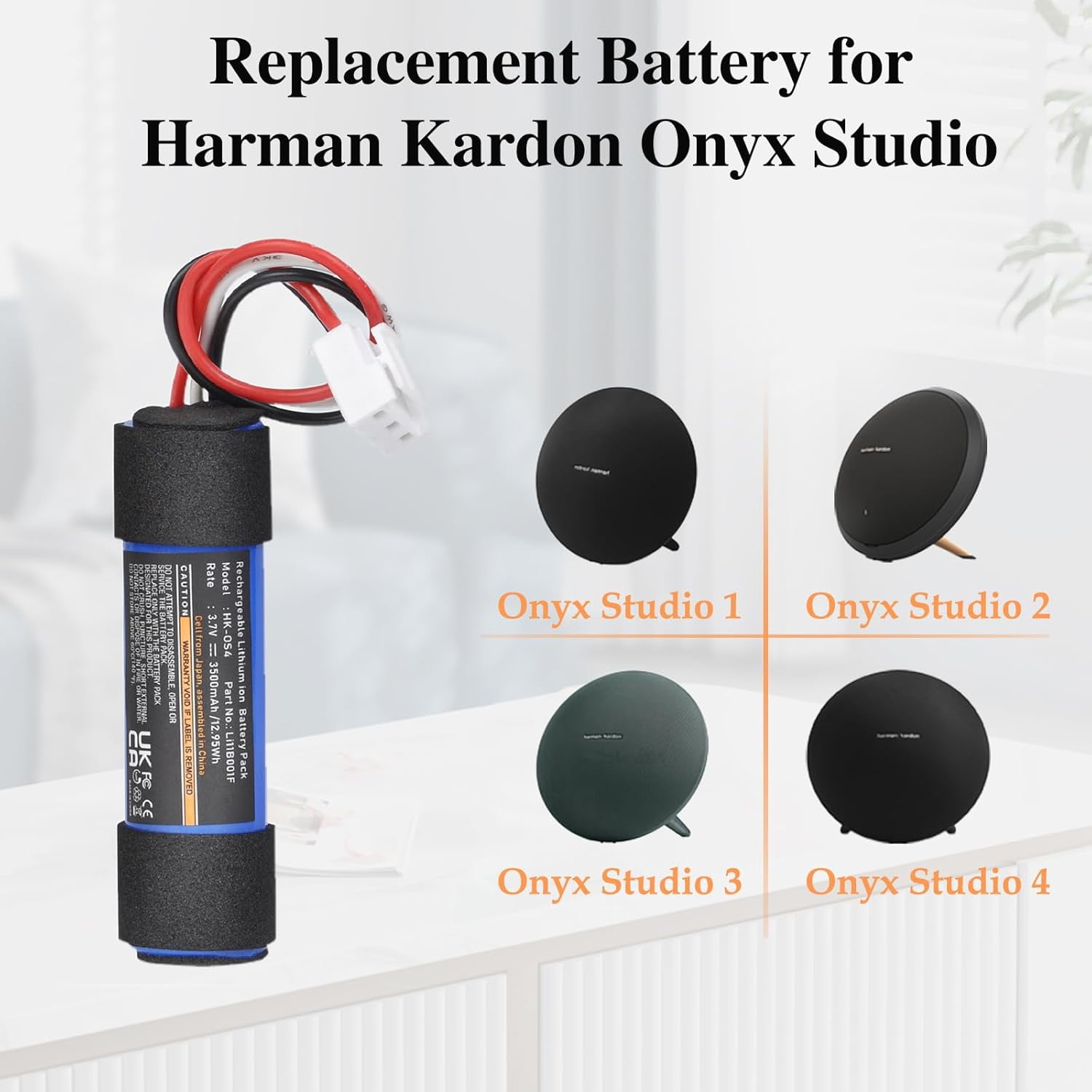 PYYAN-Replacement Battery for Harman Kardon Onyx, 3500mAh Battery for ...